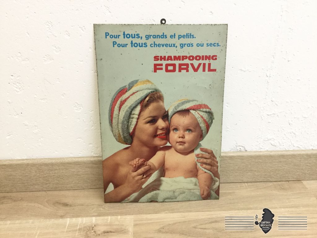 captainbrocante.fr | Plaque publicitaire shampooing FORVIL
