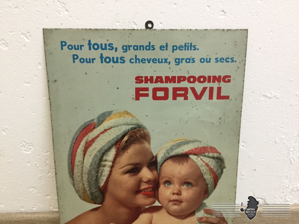 captainbrocante.fr | Plaque publicitaire shampooing FORVIL